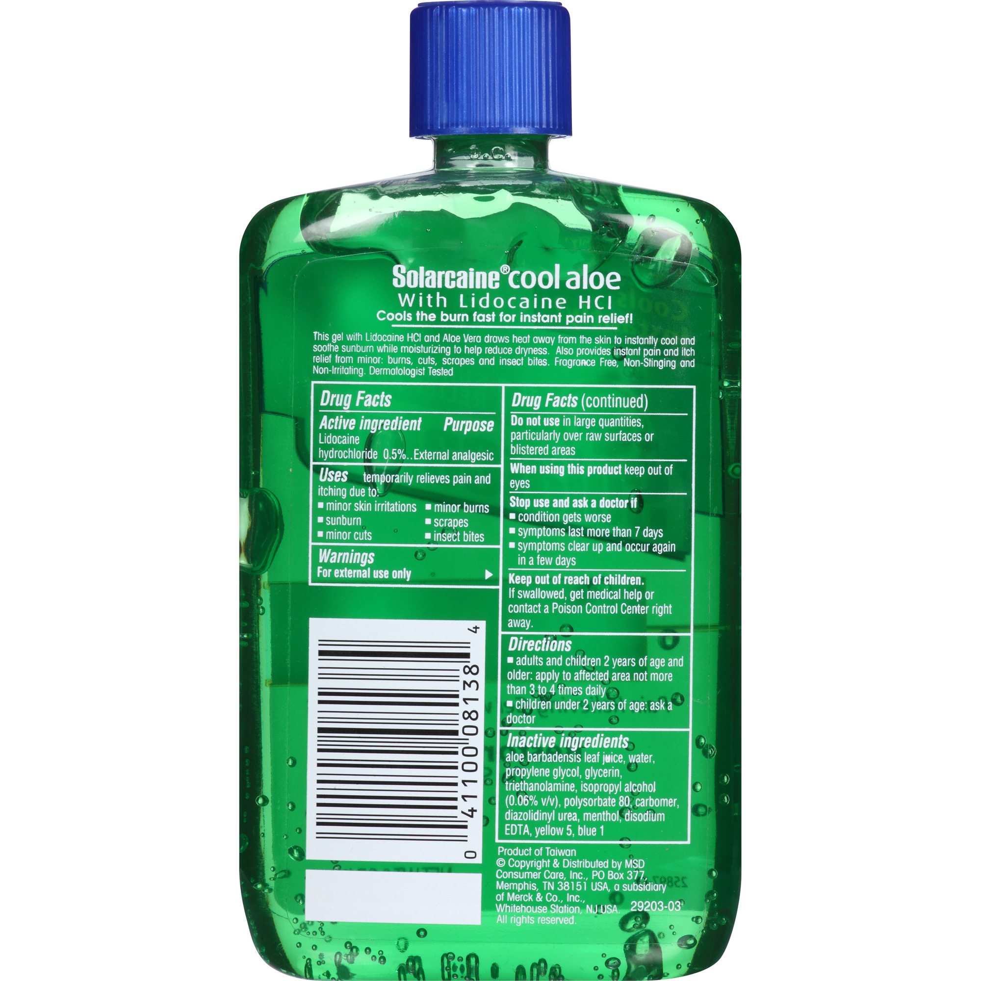 Solarcaine Aloe Extra Burn Relief Gel 8 Oz